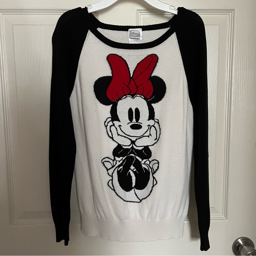Disney Black, White, Red Minnie Mouse Long Sleeve Swe… - Gem